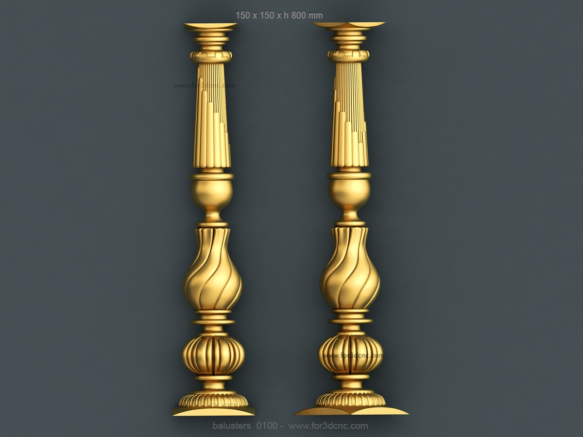 Balusters 100 Stl 3d Model For Cnc 3d Stl Model For Cnc Stl
