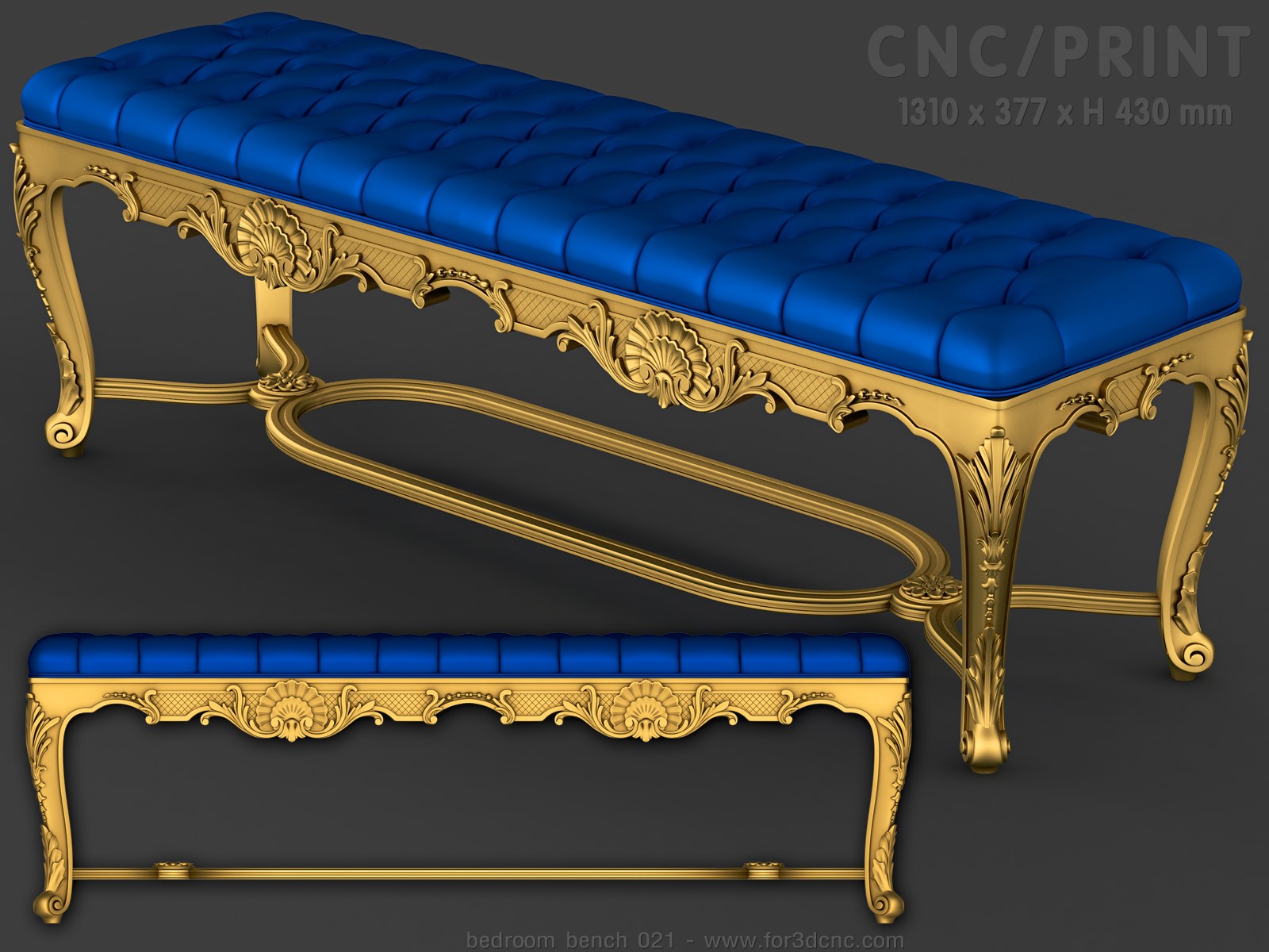 Bedroom Bench 021 Stl 3d Model For Cnc 3d Stl Model For Cnc Stl